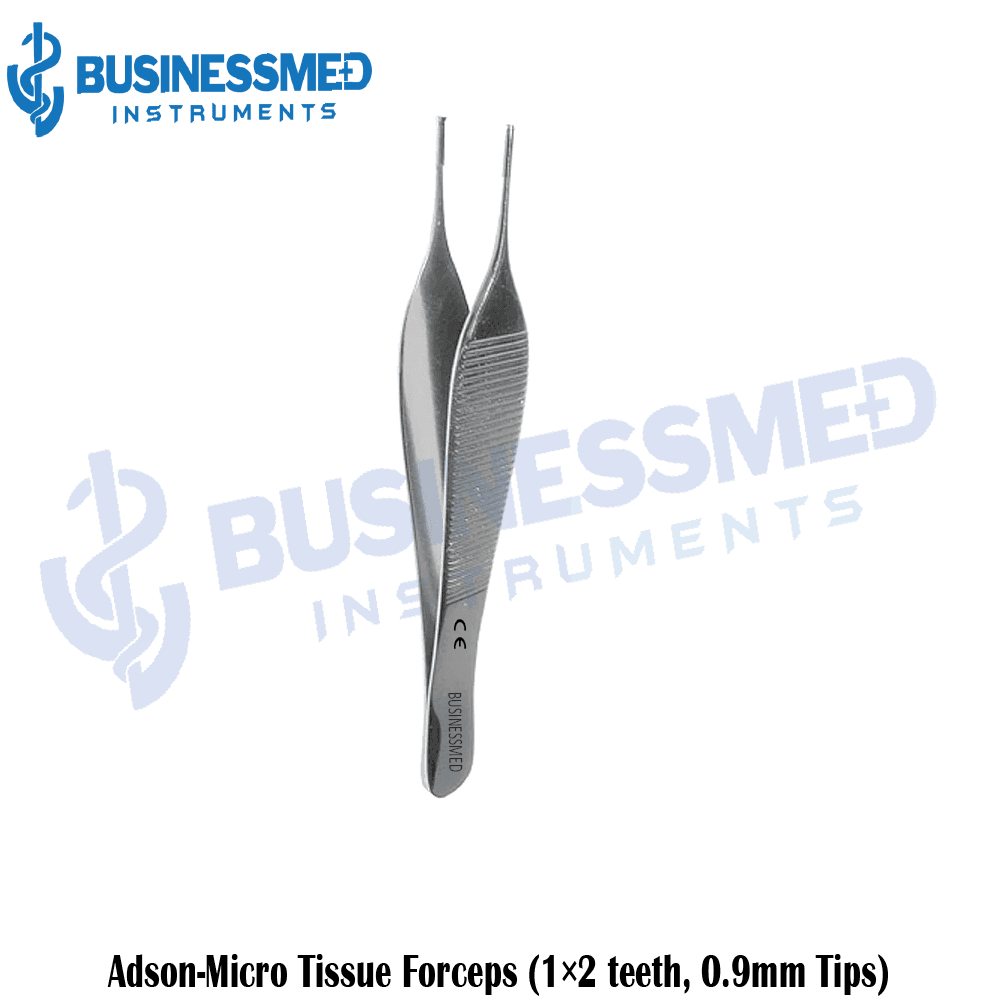 Adson Micro Tissue Forceps (1×2 teeth, 0.9mm Tips) - BusinessMed ...